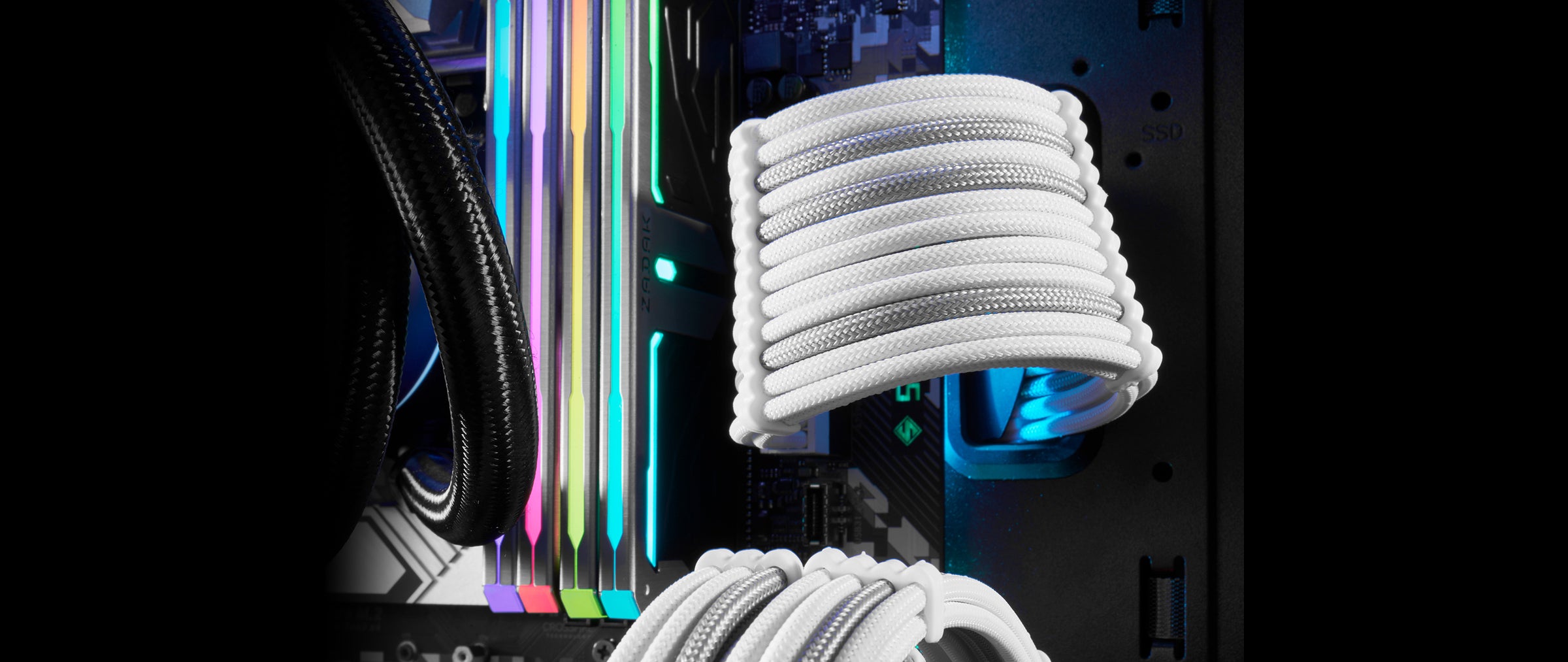 SLEEVED CABLE EXTENSIONS WHITE