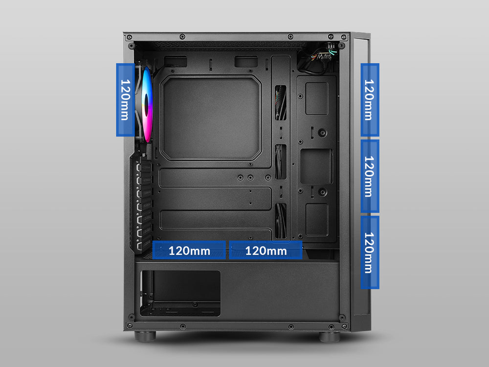 AZZA SPECTRA Mid Tower Gaming Case - Black - CSAZ-280B | CCL