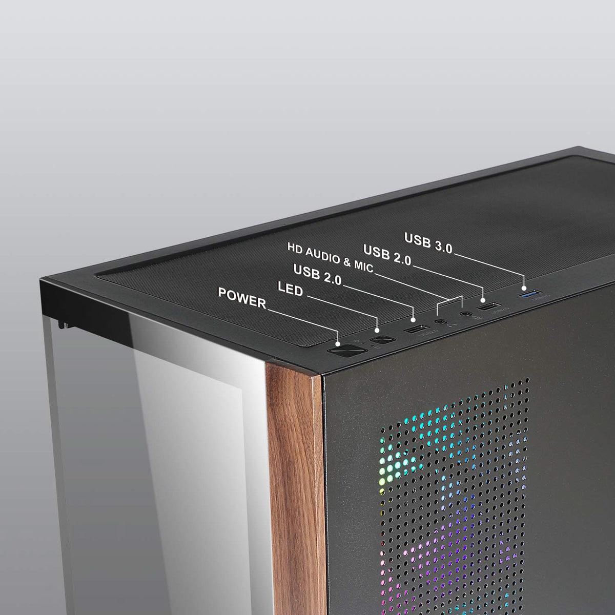 Boîtier Gaming Vitré AZZA Neptune ATX Noir (4x120mm RGB)