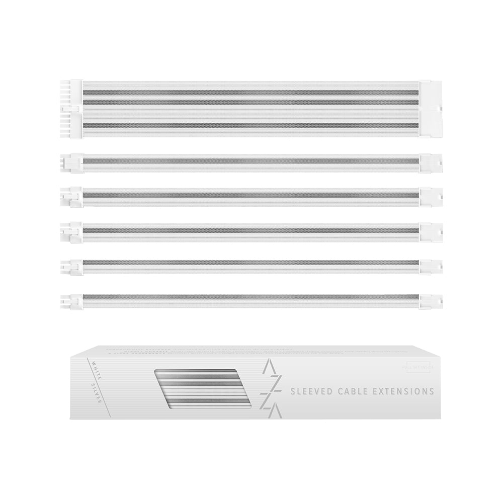SLEEVED CABLE EXTENSIONS WHITE